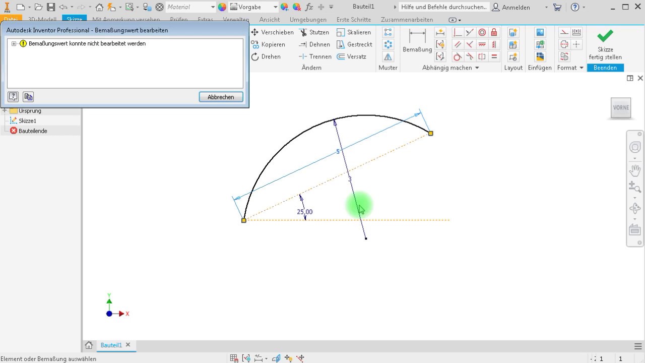 Mit Autodesk Inventor einfache Bögen zeichnen - YouTube