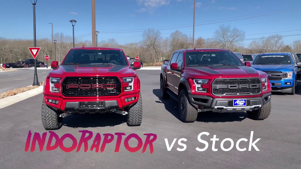 2020 Ford Raptor Custom Rapid Red IndoRaptor IV Leveled Before & After ...
