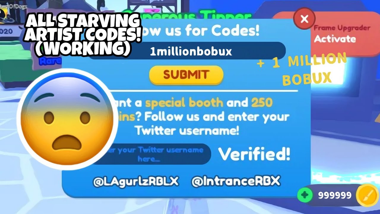 ALL WORKING STARVING ARTIST CODES! - YouTube