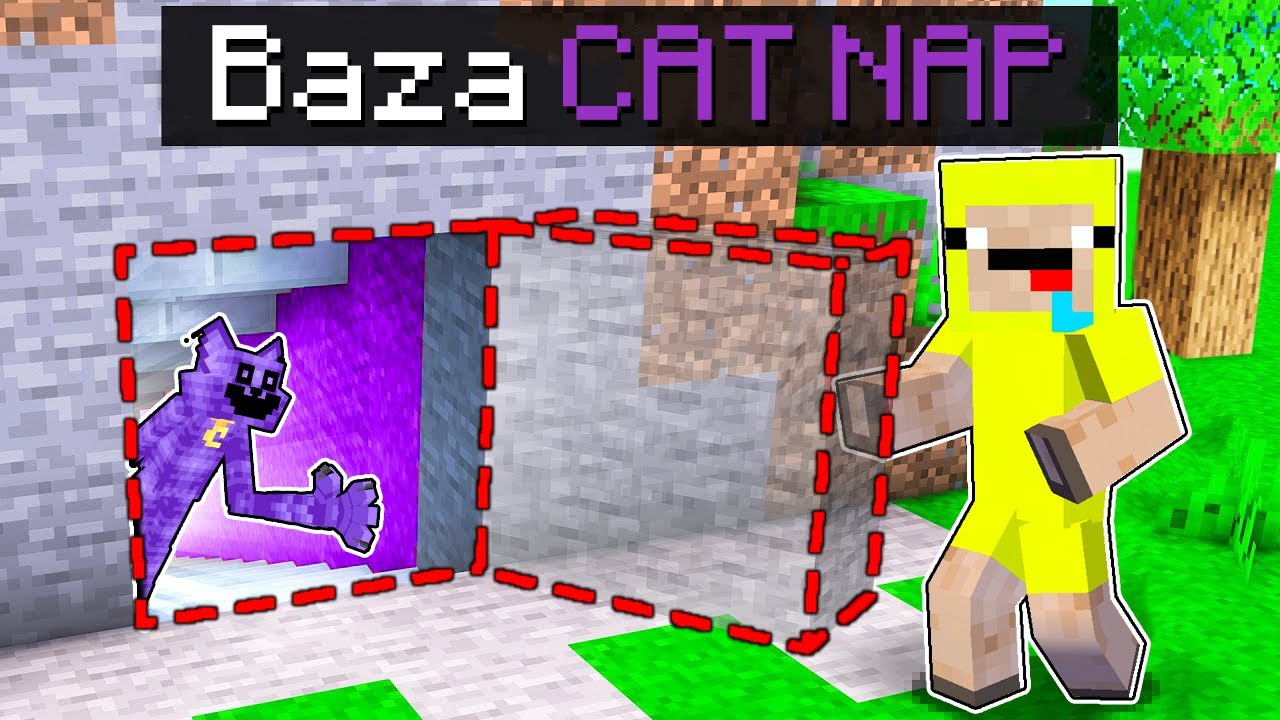 Tajna baza CAT NAP w Minecraft! (nikomu o tym nie mów) - YouTube