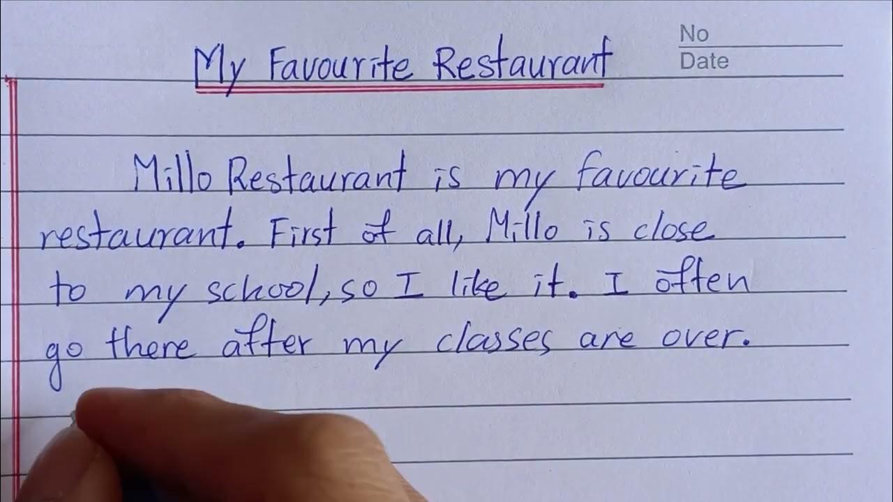 how to write a paragraph about my favorite restaurant - good example ...