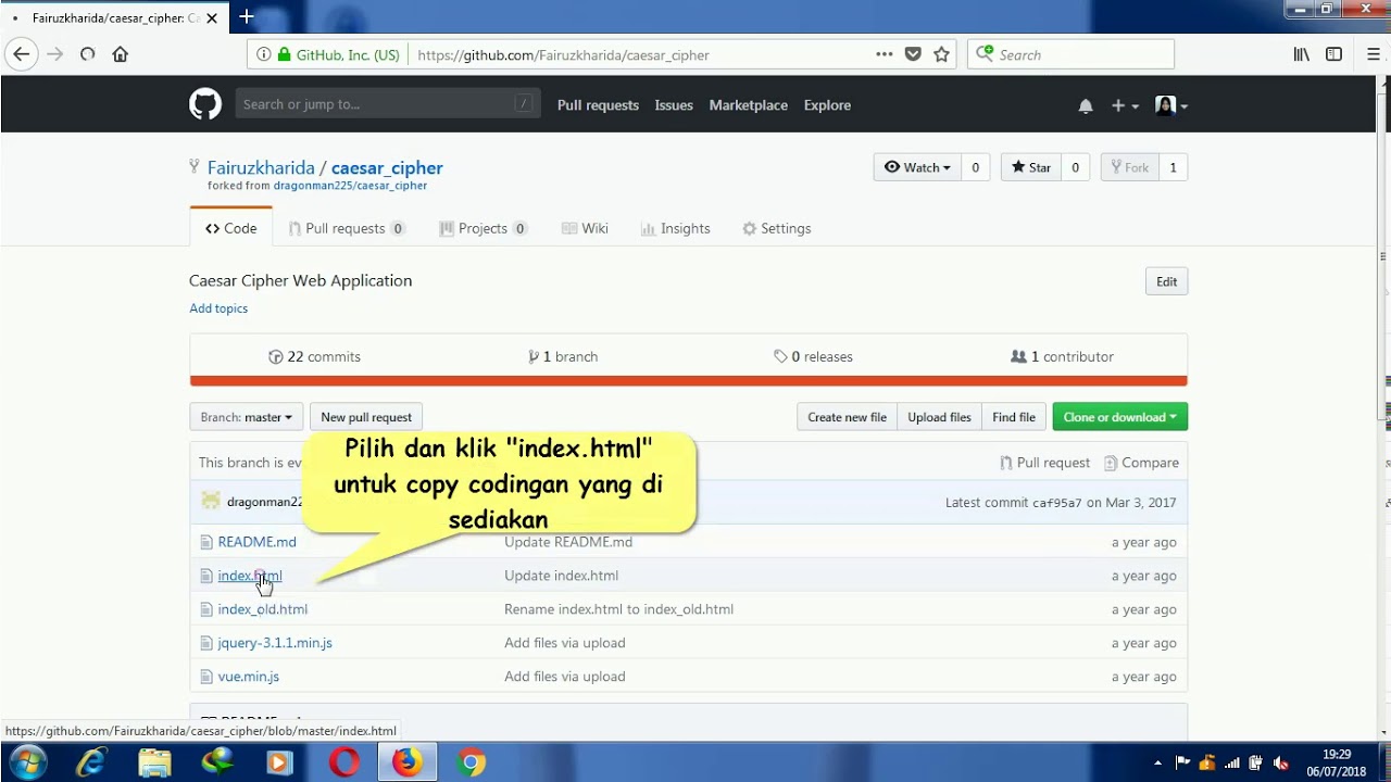 TUTORIAL KRIPTOGRAFI CAESAR CIPHER TEXT html - YouTube