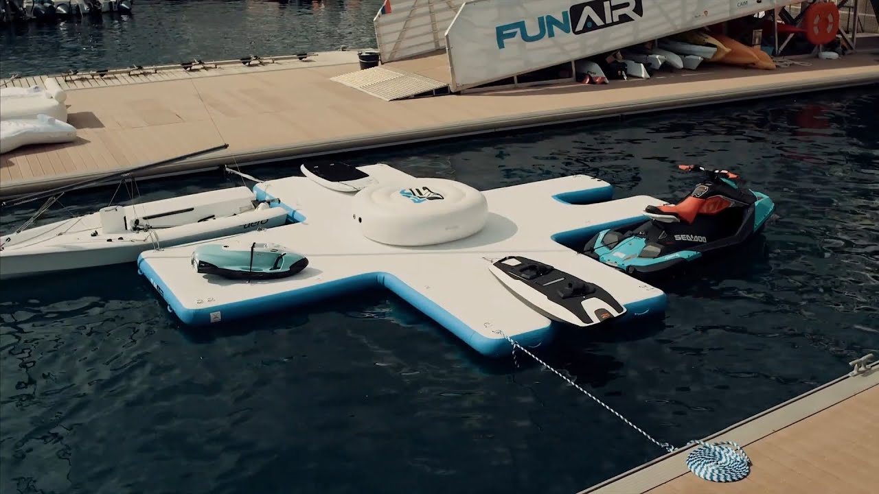 The FunAir Toy Island at the 2019 Monaco Yacht Show with superyacht ...