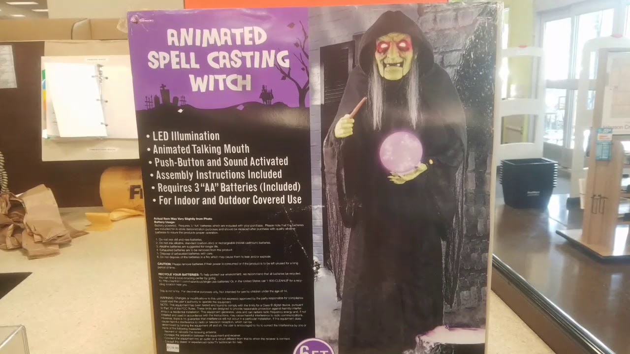 6ft. Animated Spell Casting Witch - YouTube