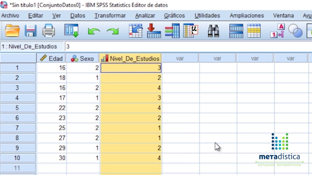 Barra de herramientas de SPSS - YouTube