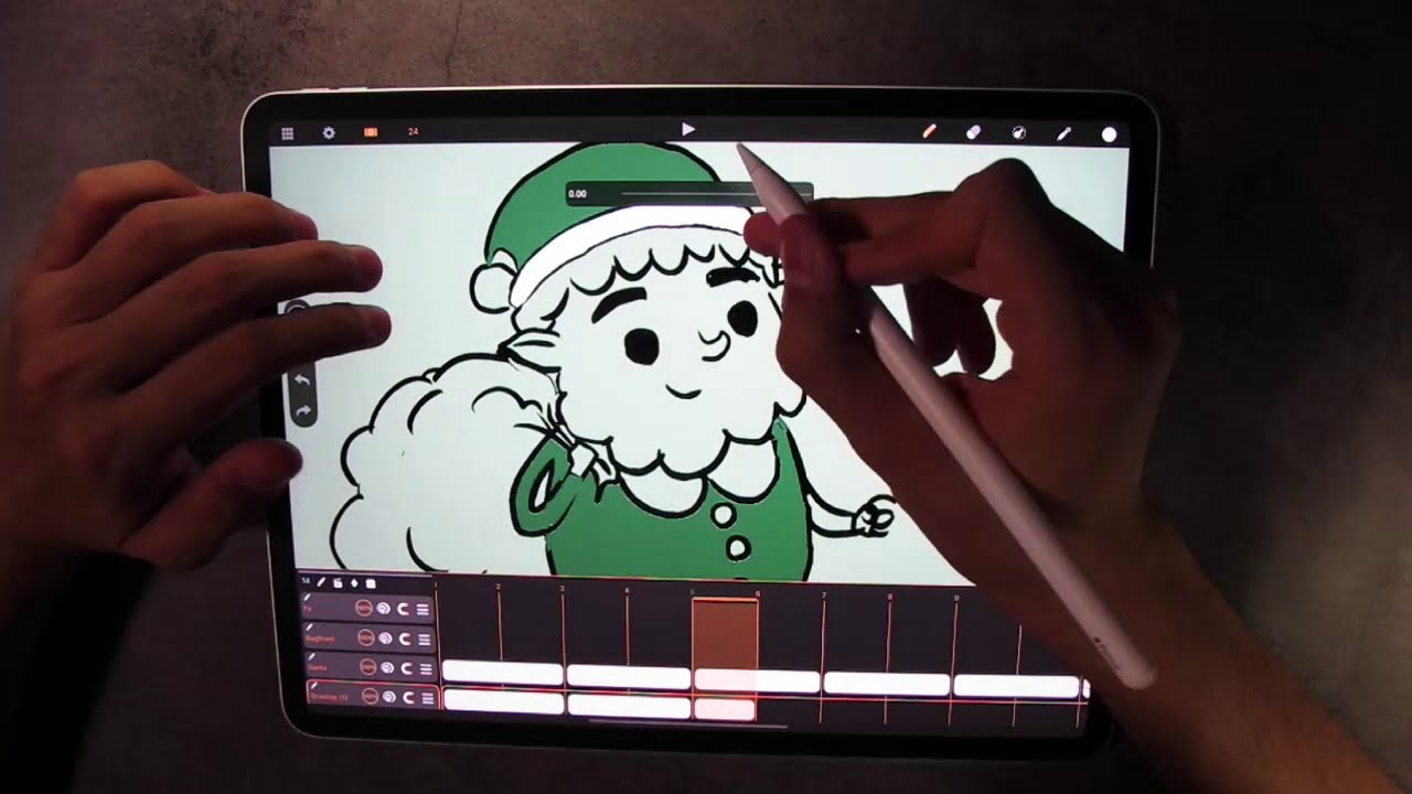 Santa animation time-lapse on iPad pro with Callipeg - YouTube