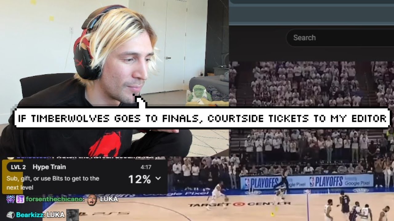 xQc says he Promised his Editor Courtside Tickets if Timberwolves goes ...