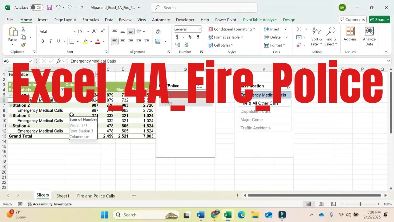 Excel_4A_Fire_Police | Excel 4A Fire Police | Textbook Projects |@PearsonSolution - YouTube