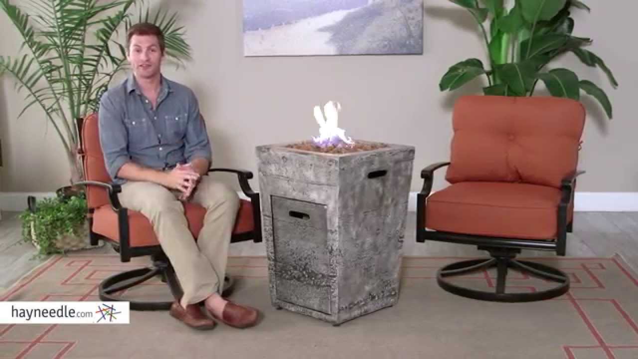 Red Ember Glacier Stone Gas Fire Column with FREE Cover - Product ...