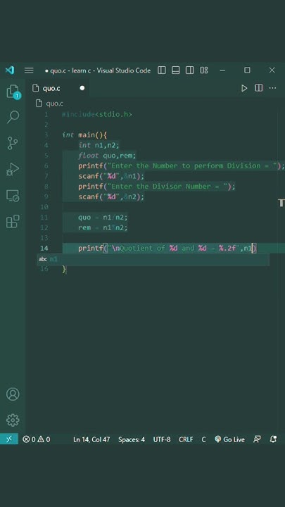 Division Find Quotient Or Divisor In Cprogramming Coding Apnacollge Shorts Code Viral