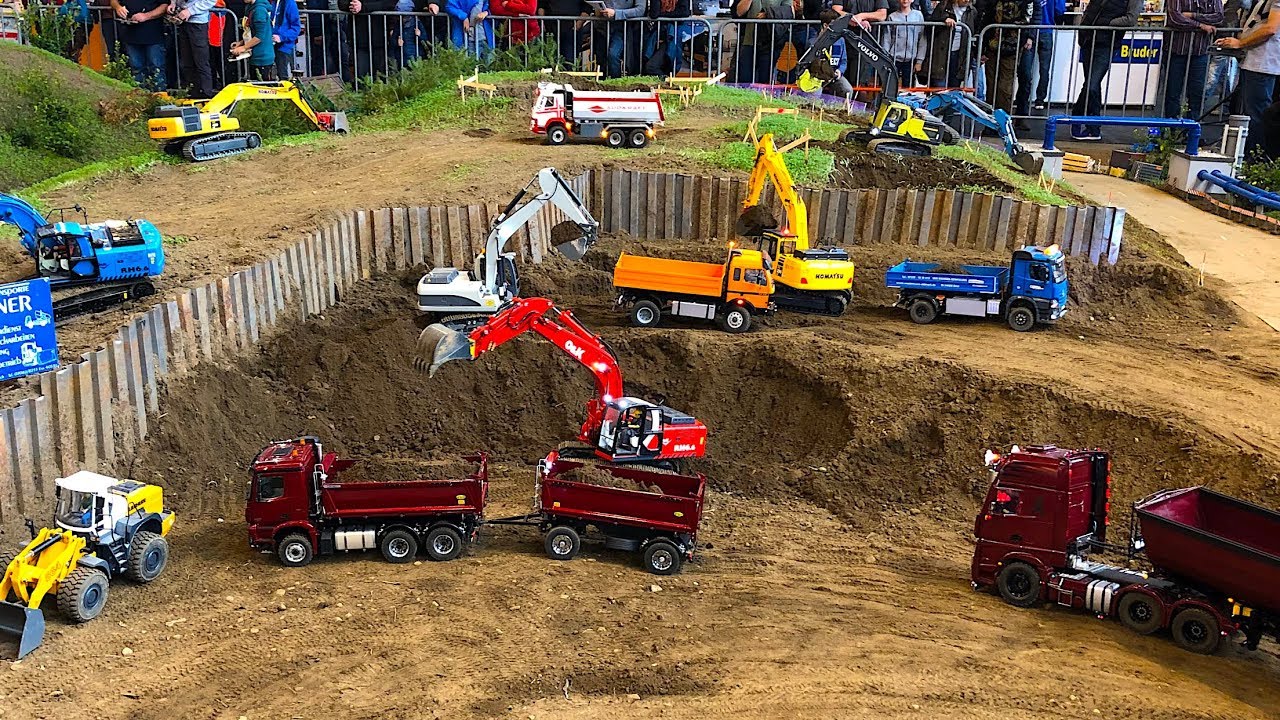 Construction Site - RC Excavator RC Trucks and RC Buldozer - YouTube