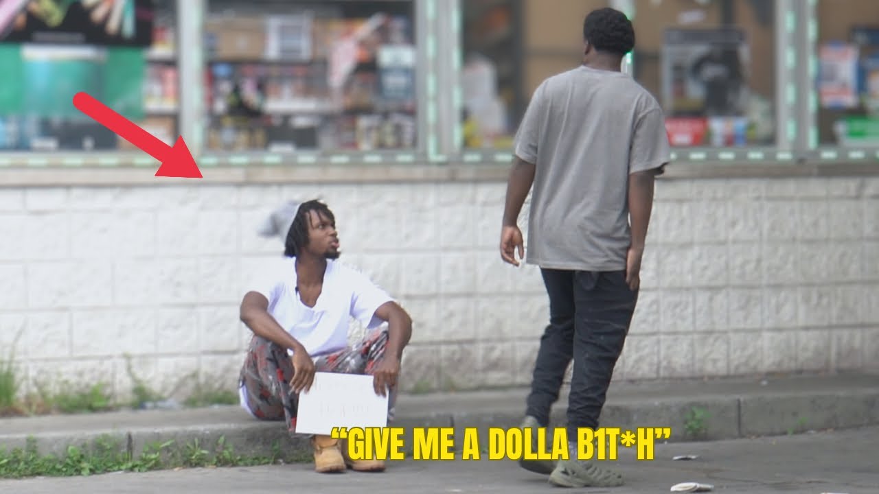 DISRESPECTFUL HOMELESS MAN IN DETROIT HOOD!!! ** I FOUGHT HBYERM ...