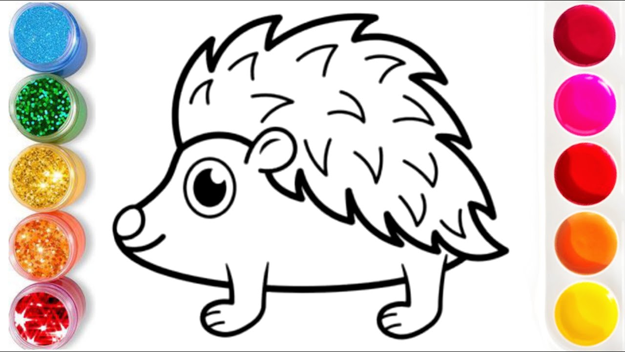 draw a cute hedgehog cartoon for kids / Easy hedgehog drawing ...