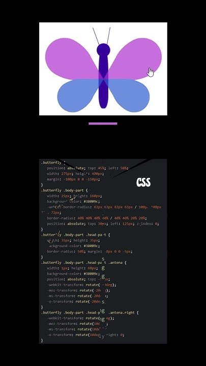 Animated Butterfly Wings Css3 Cssanimation Htmlcss Html Youtube