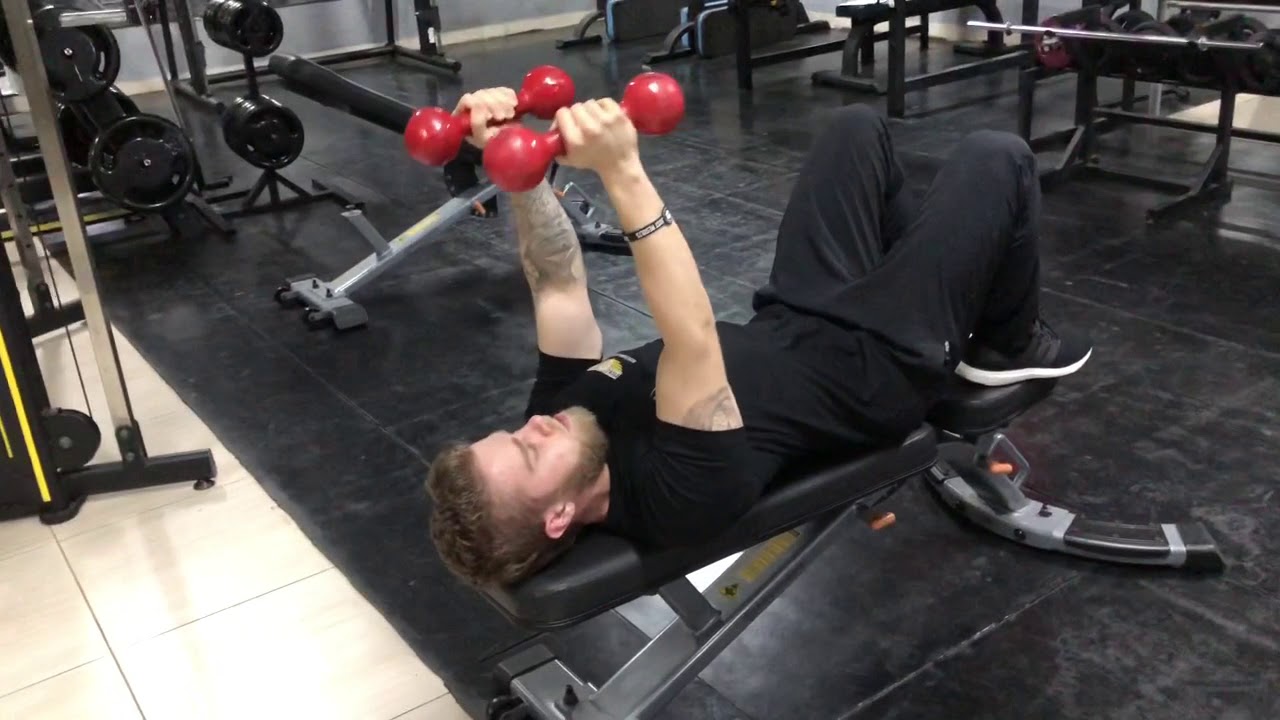 Tríceps Testa Bilateral com halter duplo - Deitado no banco - YouTube