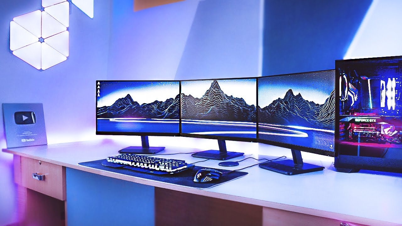 The ULTIMATE Gaming Desk Setup - 2021! - YouTube