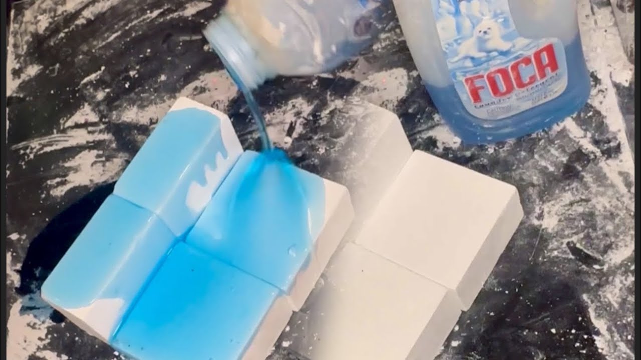 Foca soap • asmr soap • gym chalk fresh blocks • satisfying - YouTube