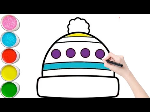 How to draw easy cute Winter Cap | Easy drawing Winter Cap - YouTube