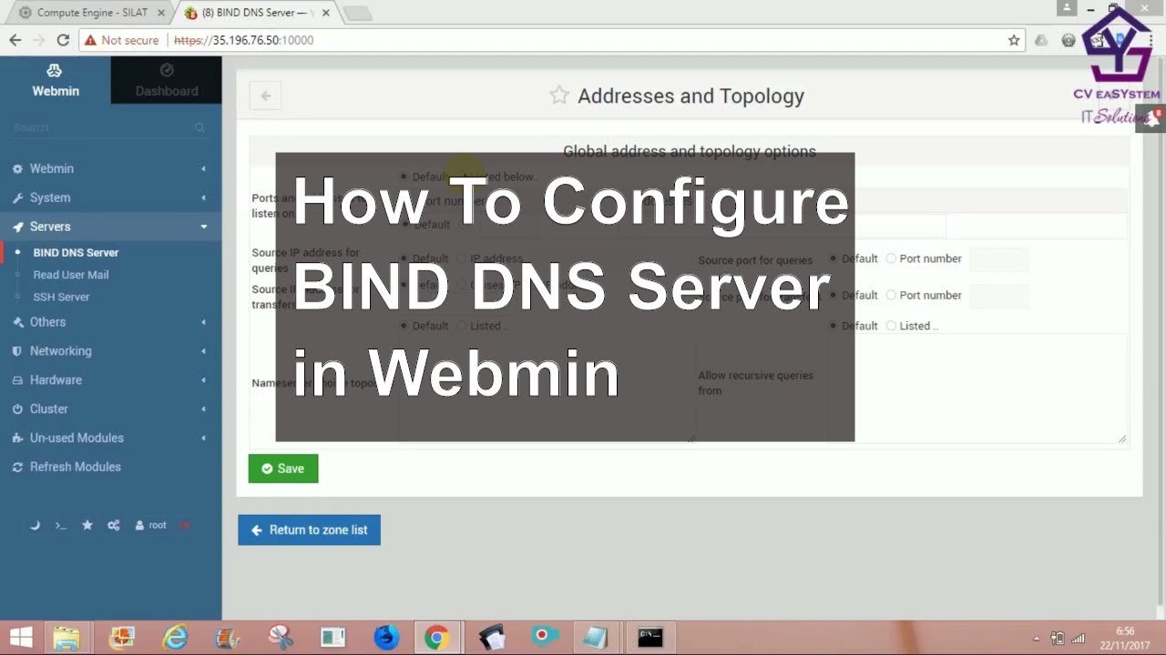 Tutorial Webmin 3 How To Configure Bind Dns Server In Webmin Youtube