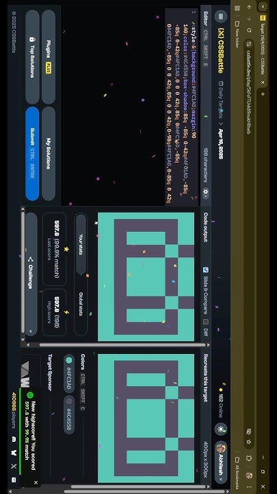 CSSBattle{Daily Target Solution (16/4/2025)}👍🏻#cssbattle #code #cssgame #csstutorial #css # ...