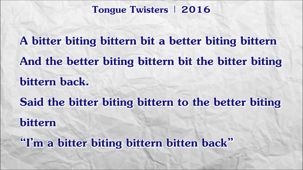 #396 | Bitter Biting Bittern Bit a Better Biting Bittern - YouTube