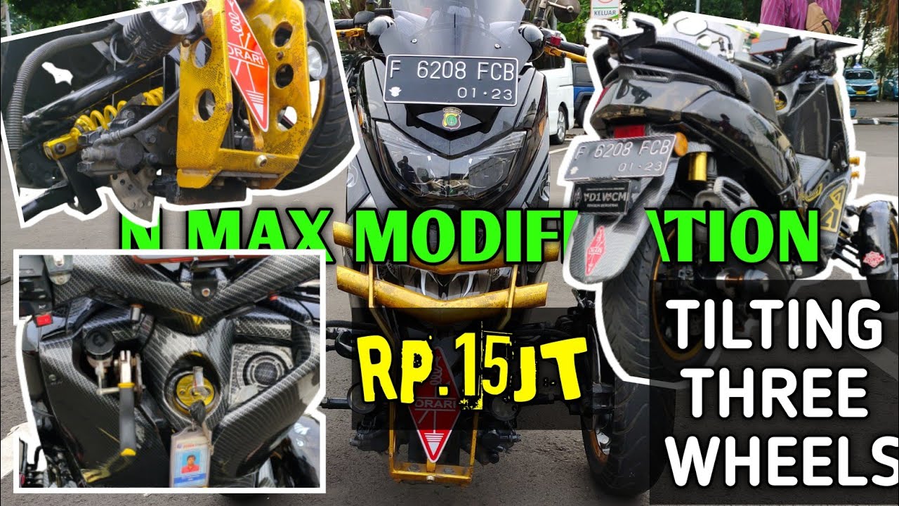NMAX MODIF TILTING THREE WHEELS - YouTube