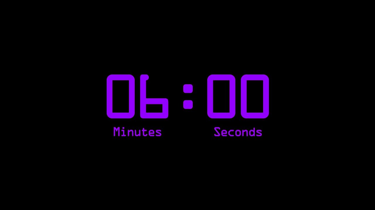 6 Minutes Countdown Timer with Alarm & Time Markers / Chapters - Retro ...