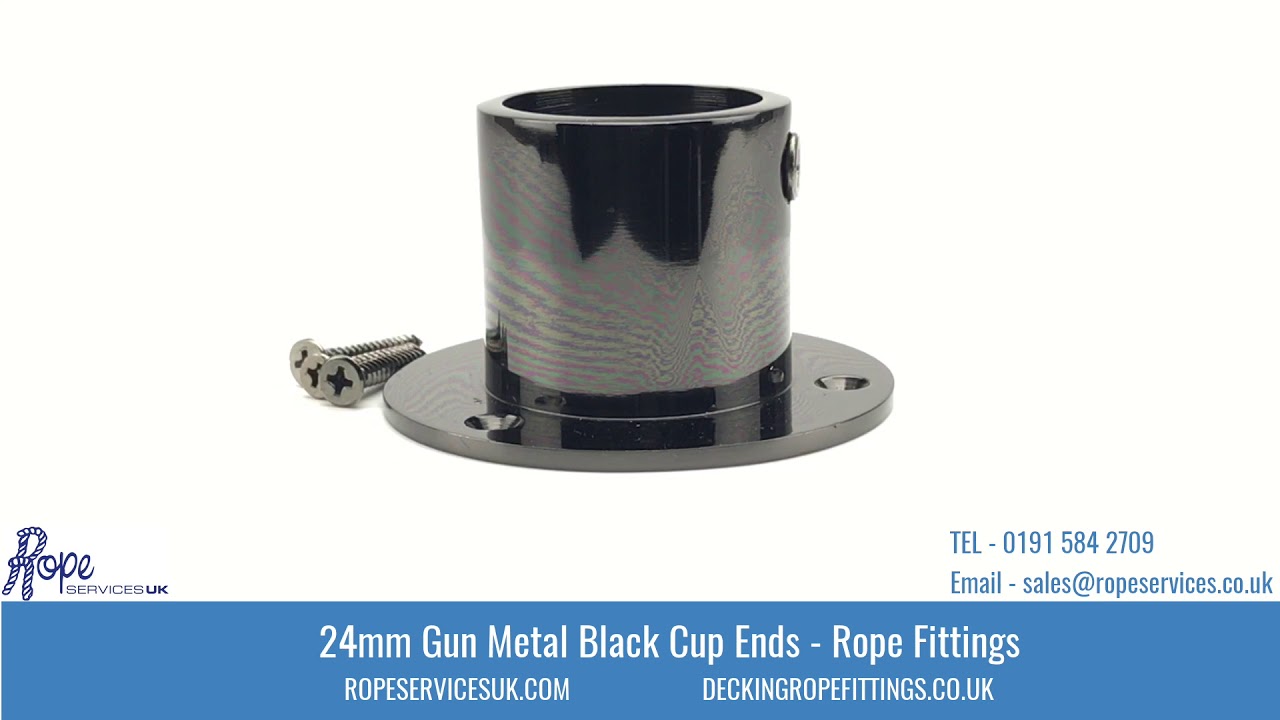 24mm Gun Metal Black Cup End Rope Fitting - YouTube