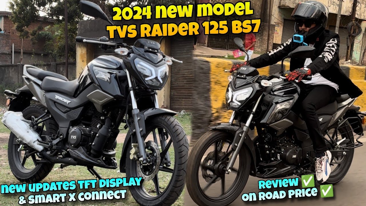 2024 MODEL TVS RIDER 125CC || TVS RAIDER 2024 TOP MODEL REVIEW 5 " TFT ...