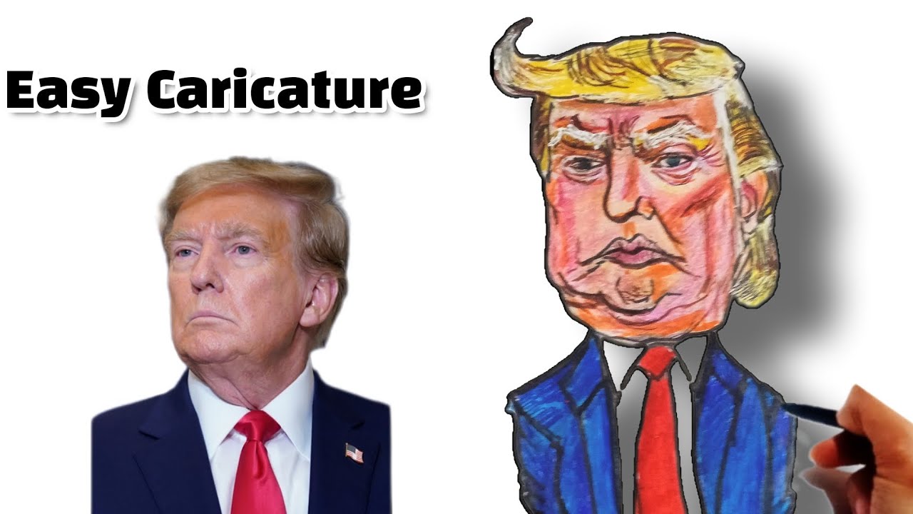DONALD TRUMP easy cartoon - YouTube