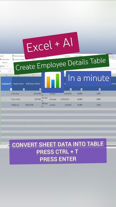 Use of Chat gpt in excel | MS Excel using ai, Create table using ai #shortsfeed #newexcel # ...