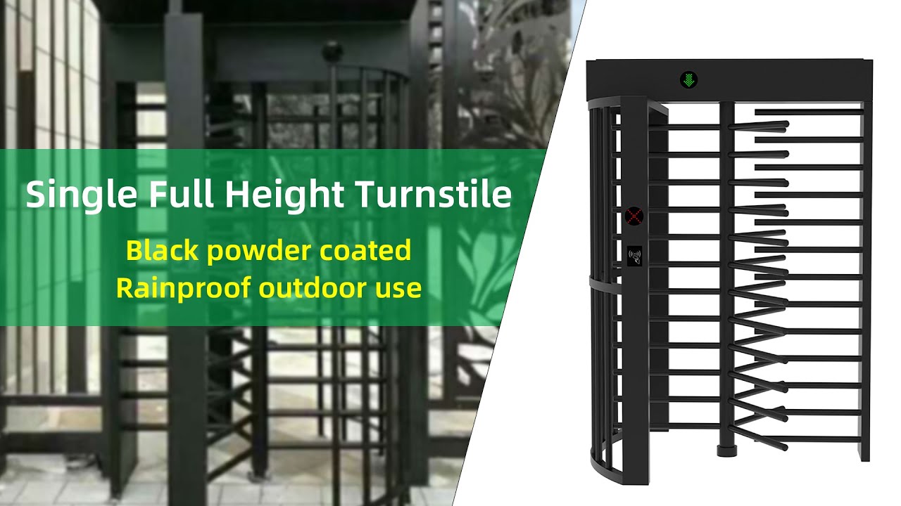 STXtek Black Powder Coated Full Height Pedestrian Turnstile, Employee ...
