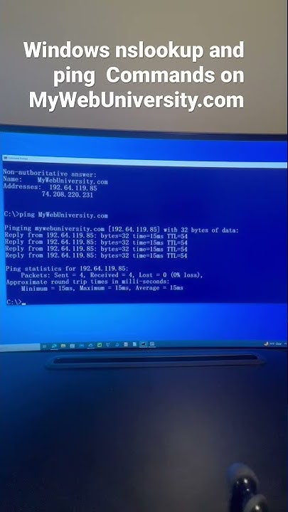 Windows nslookup and ping commands on MyWebUniversity.com - YouTube