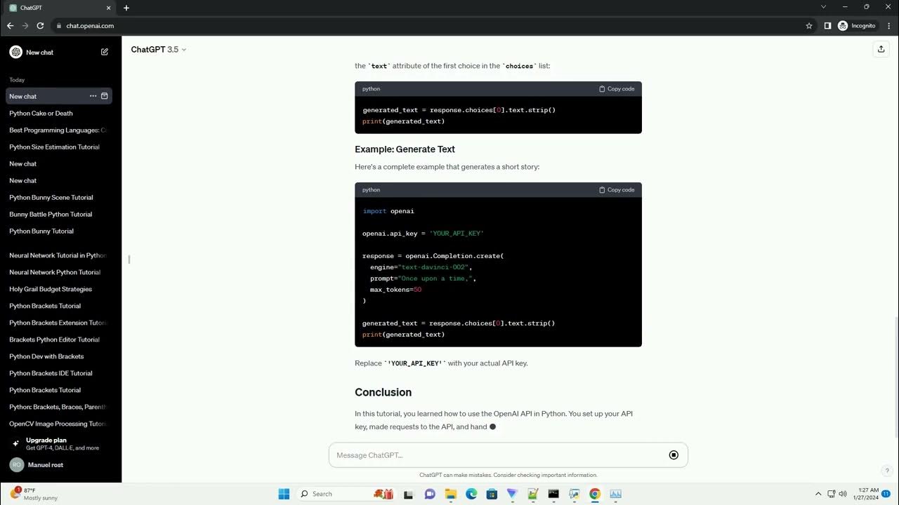 call openai api python - YouTube