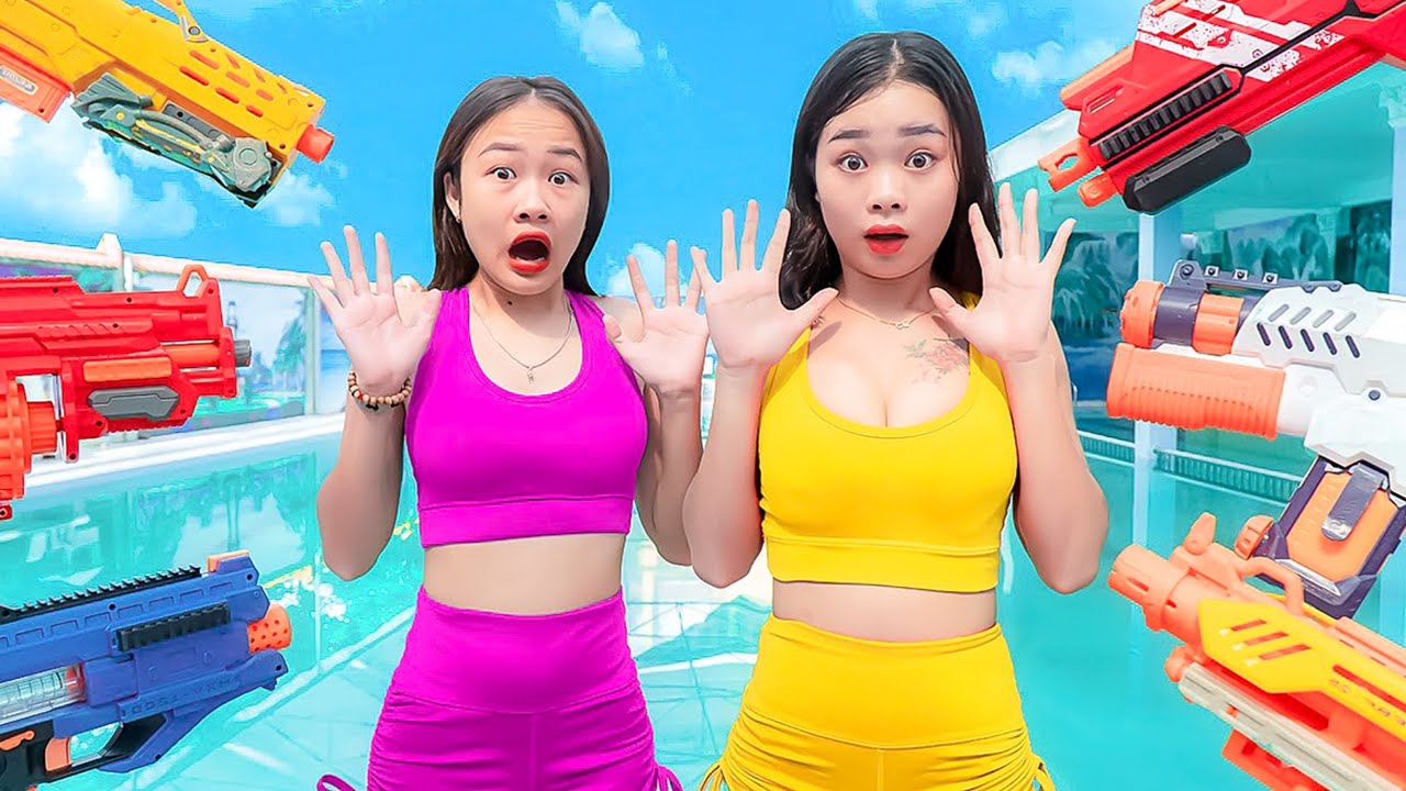 TRY NOT TO LAUGH | SWIMMING POOL CHALLENGE THE MYSTERY BOX GIRL GAME ...