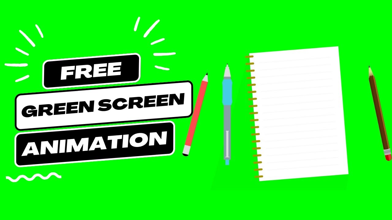 Desk notes notebook animation - free to use - green screen - YouTube