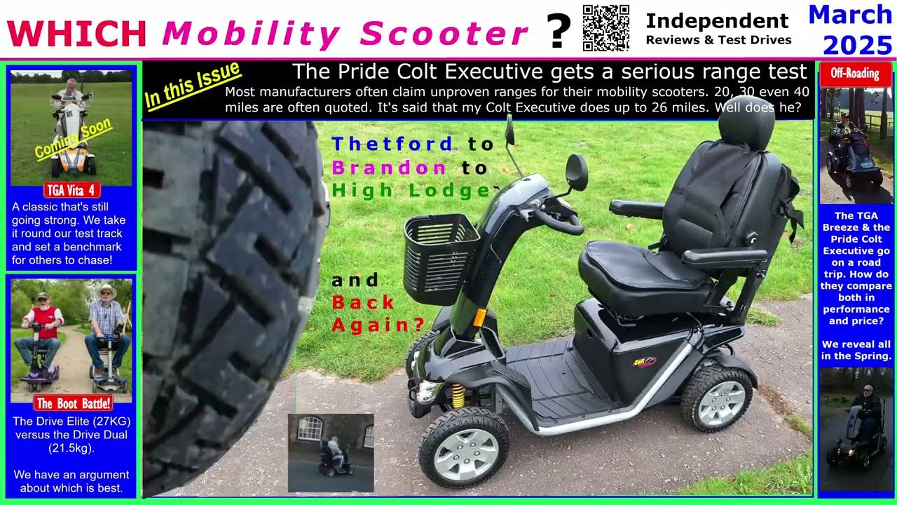 Pride Colt Executive Mobility Scooter Review and Range Test Drive - YouTube