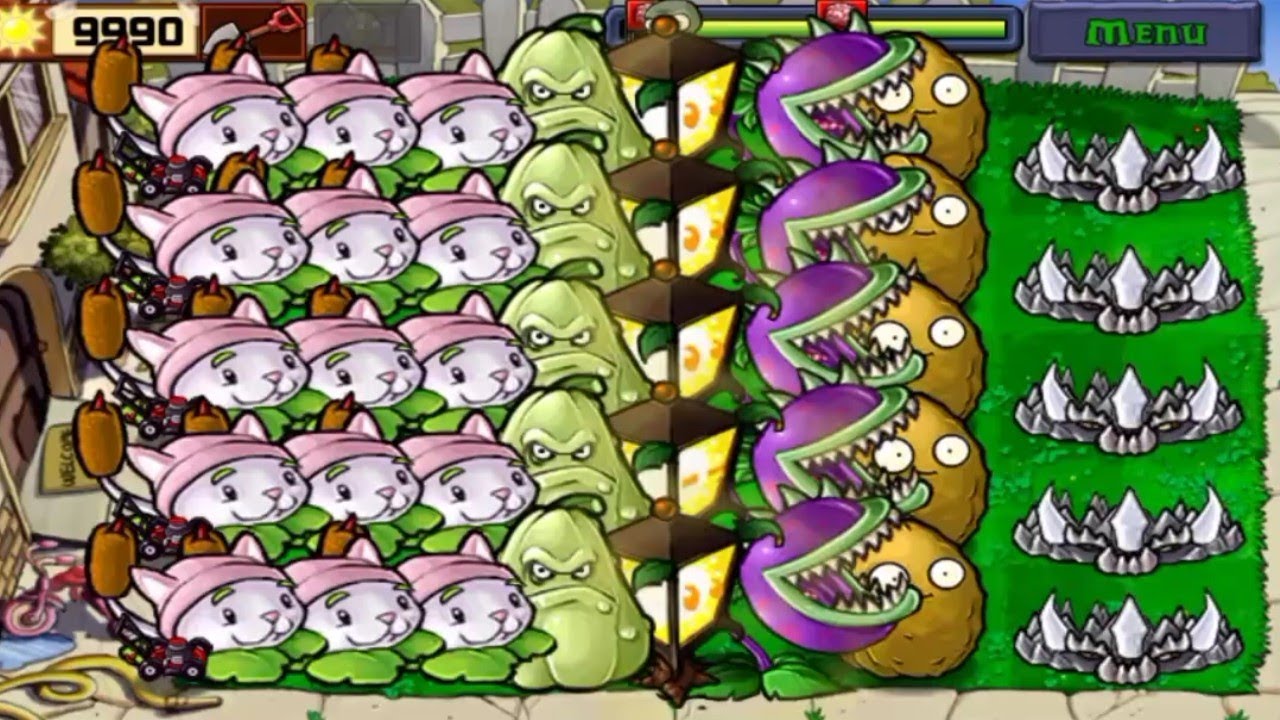 Plant Vs Zombie Hack | Giant Plants | Adventure - Cattail In Day lvl 8 ...
