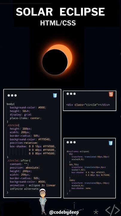Solar Eclipse Animation | HTML_CSS | #solareclipse - YouTube