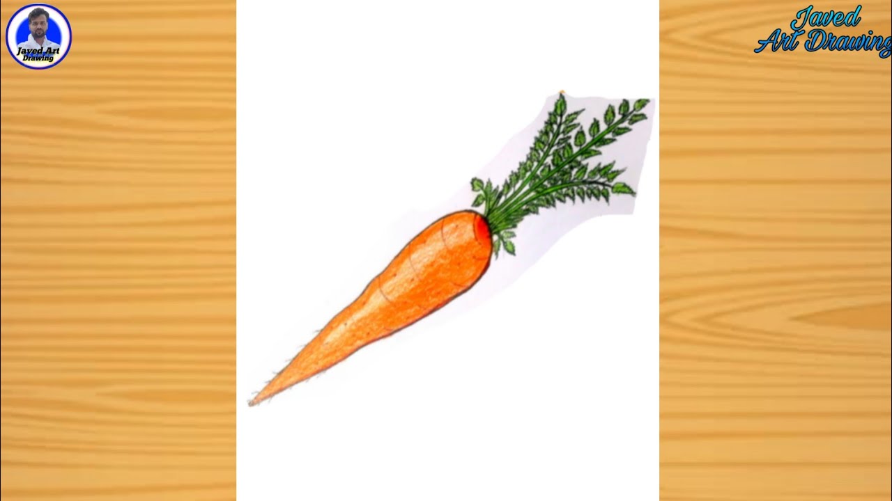 How to draw a carrot | How to draw vegetables carrot | step by step ...