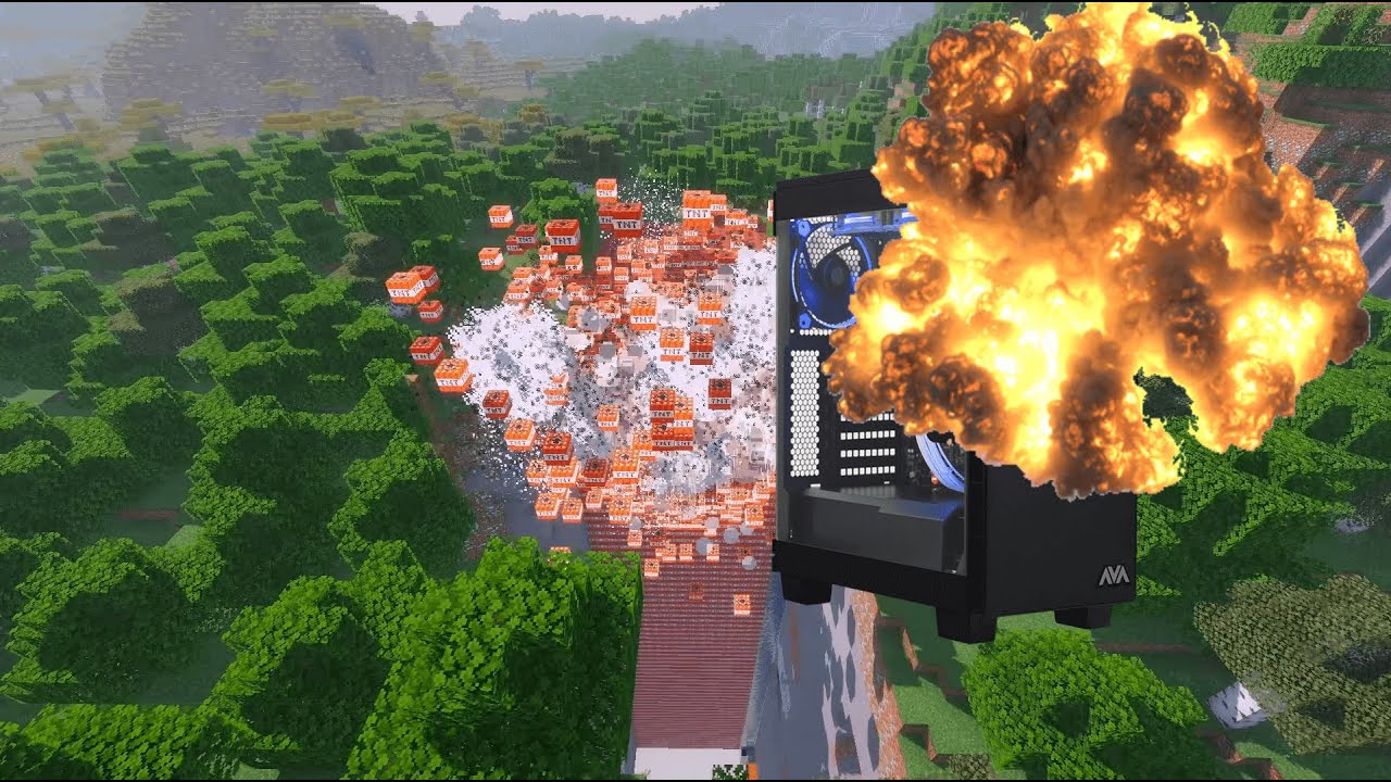 Minecraft 32000 TNT Explosion 60 FPS (64x Distance Shader On) - YouTube