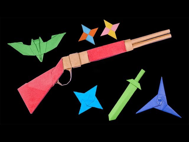 Ninja Star Origami Gun 05 Easy #Origami Paper Ninja Star/Sword/gun