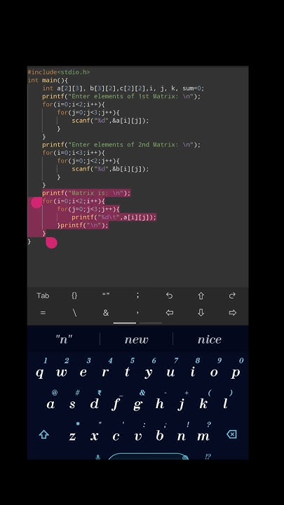 C program to print Multiplication of a matrix using 2-D arrays - YouTube