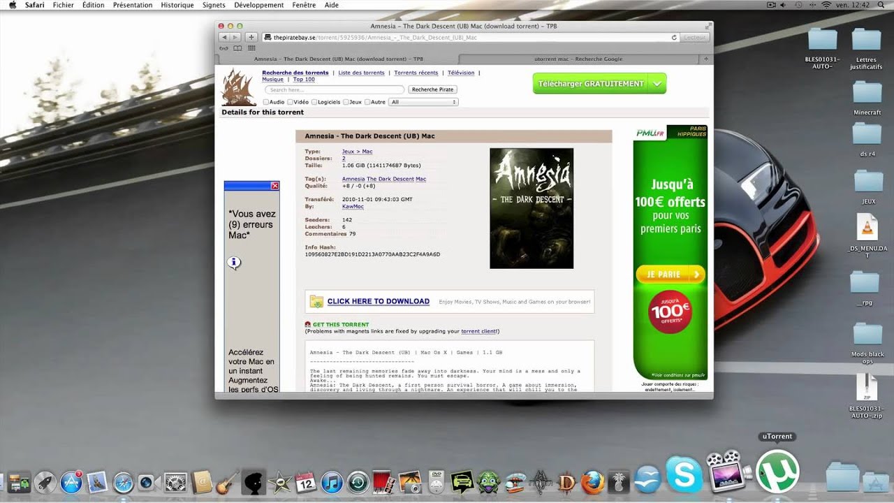 TUTO-Comment avoir amnesia gratuitement sur mac - YouTube