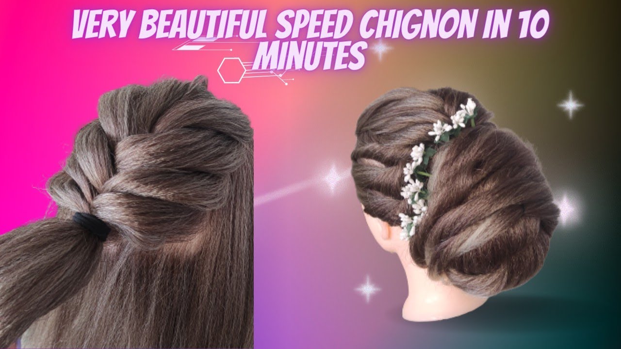 hair chignon:Have a beautiful chignon with just 1 weave and knot model ...