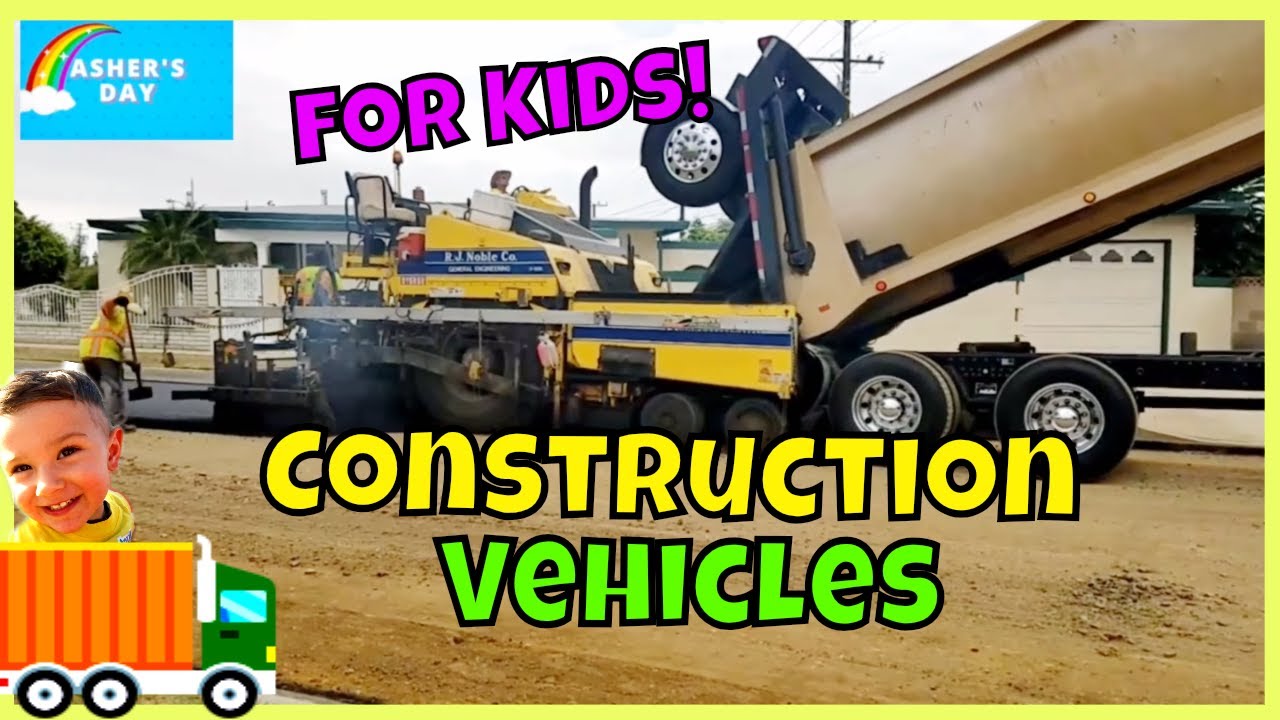 ROADWORK (CONSTRUCTION VEHICLES FOR KIDS) Learn how roads are made ...