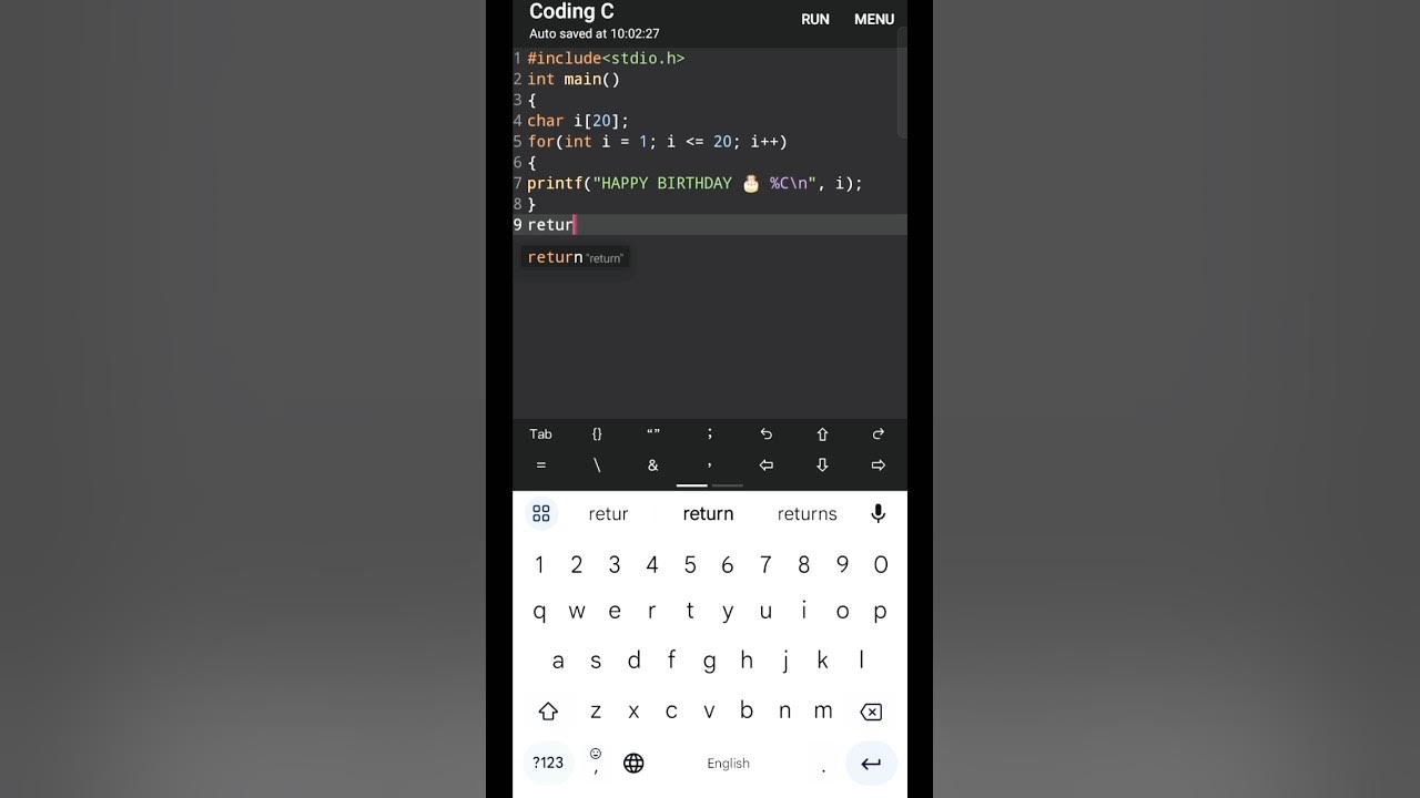 Happy Birthday program in C #coding - YouTube