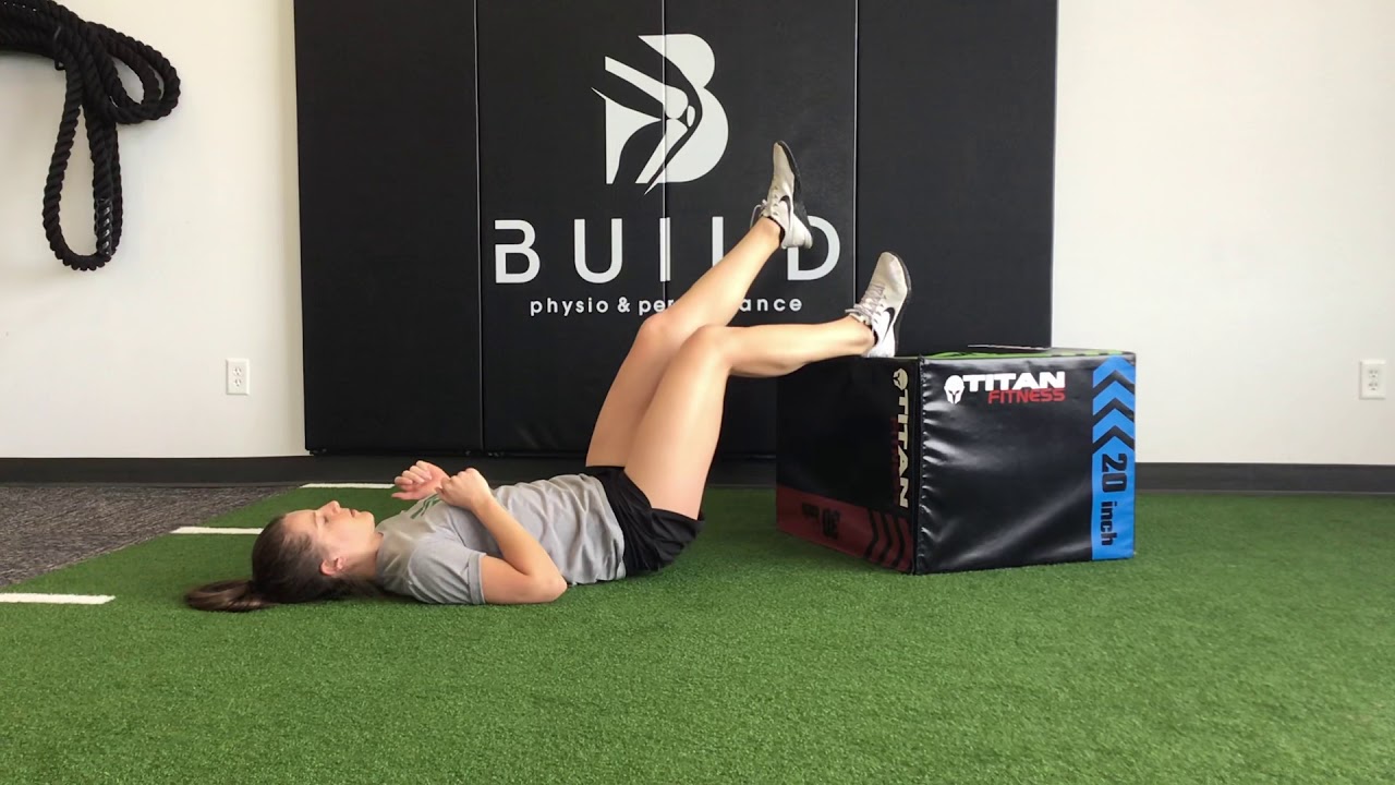 Hamstring Bridge - single leg - YouTube