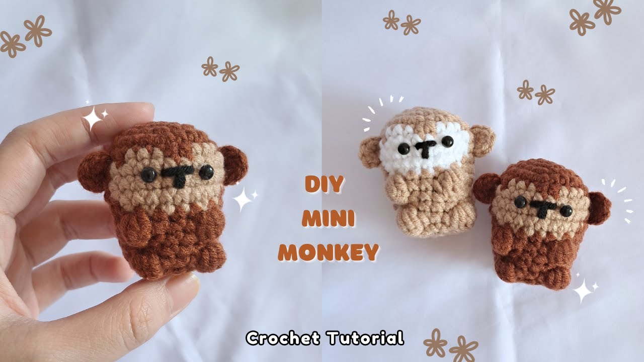Quick Amigurumi Tutorial: Crochet Mini Monkey | Crochet Tutorial for ...