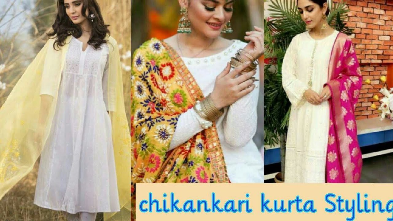 Chikankari embroidery kurtis | chikankari kurta styling ideas - YouTube